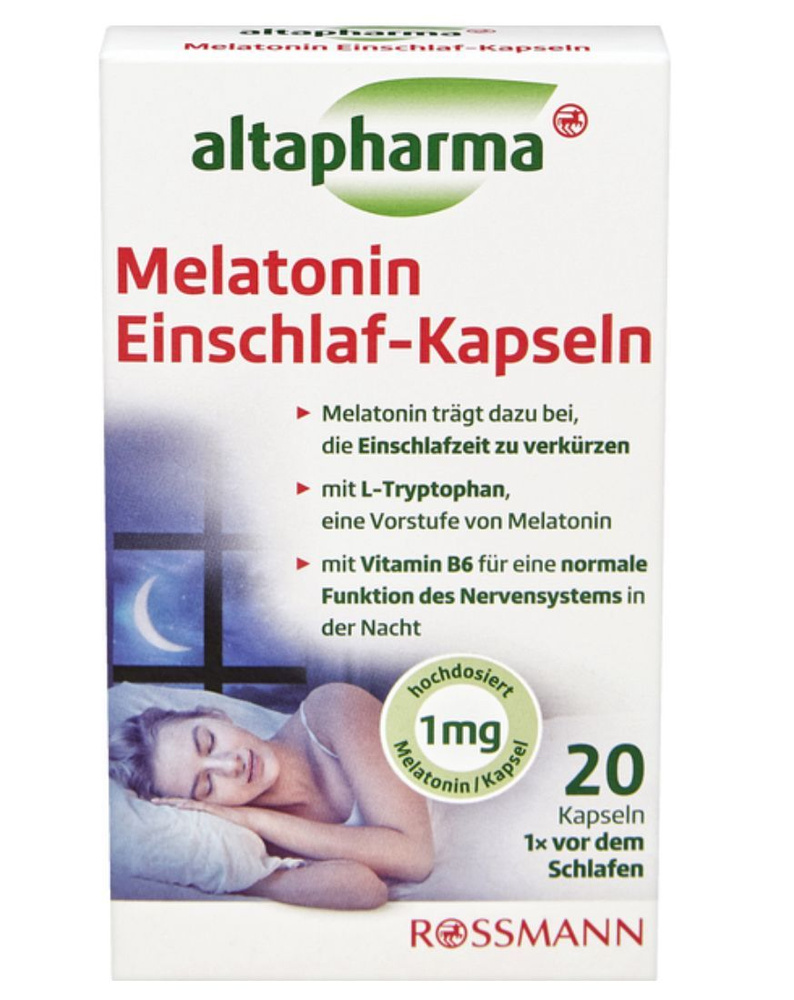 Altapharma Комплекс Мелатонин, Магний, В6, аминокислота, 20 капсул ...