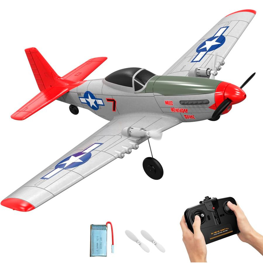 Радиоуправляемый самолет Volantex RC Mustang 400мм (красный) 2.4G RTF ...