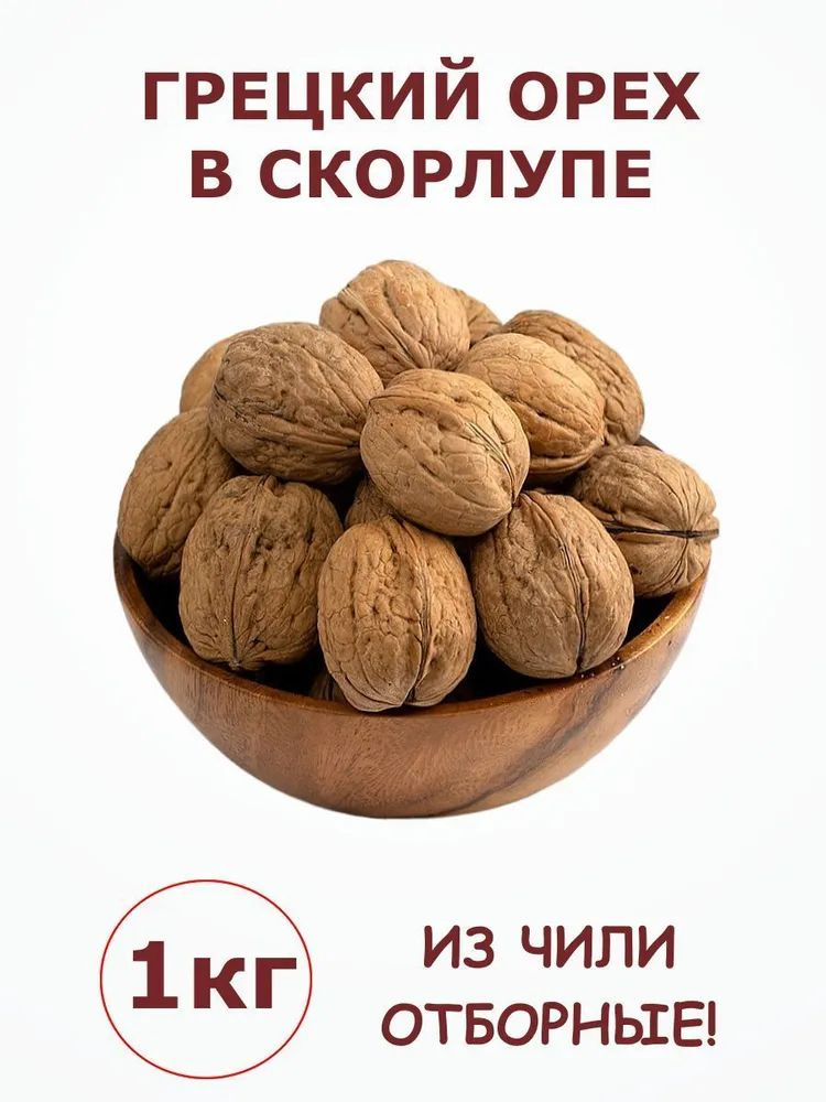 Грецкий орех в скорлупе Чили неочищенный 1 кг 1000 г купить с