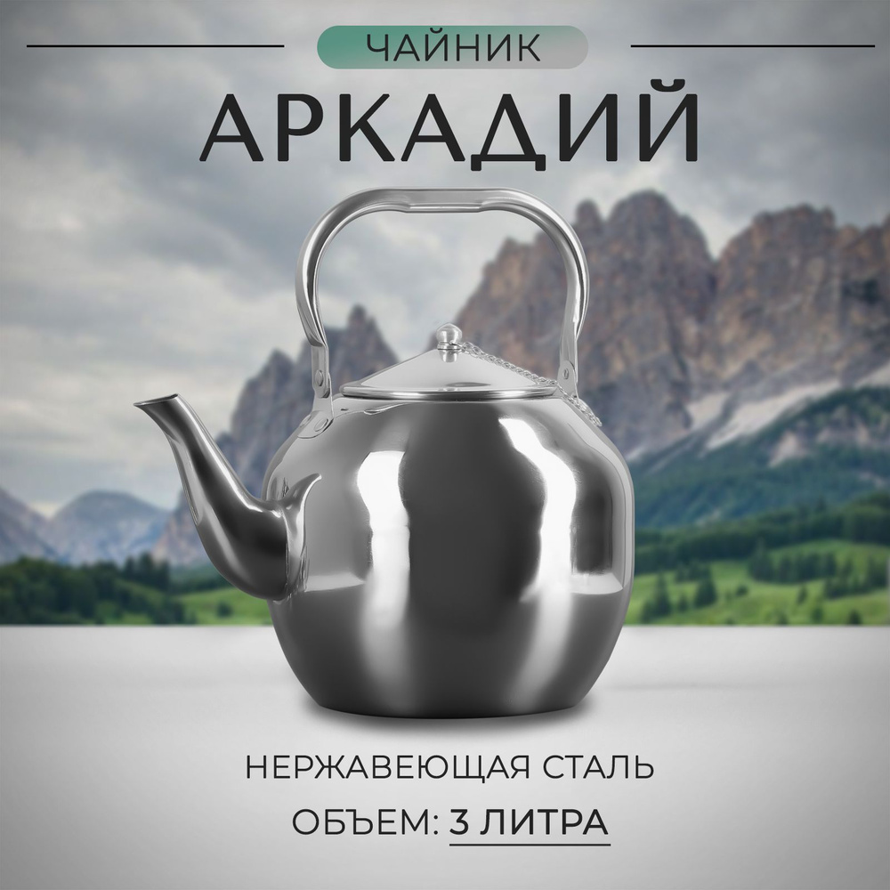 Чайник , 3 л, "Аркадий", нержавеющая сталь купить на OZON по низкой ...