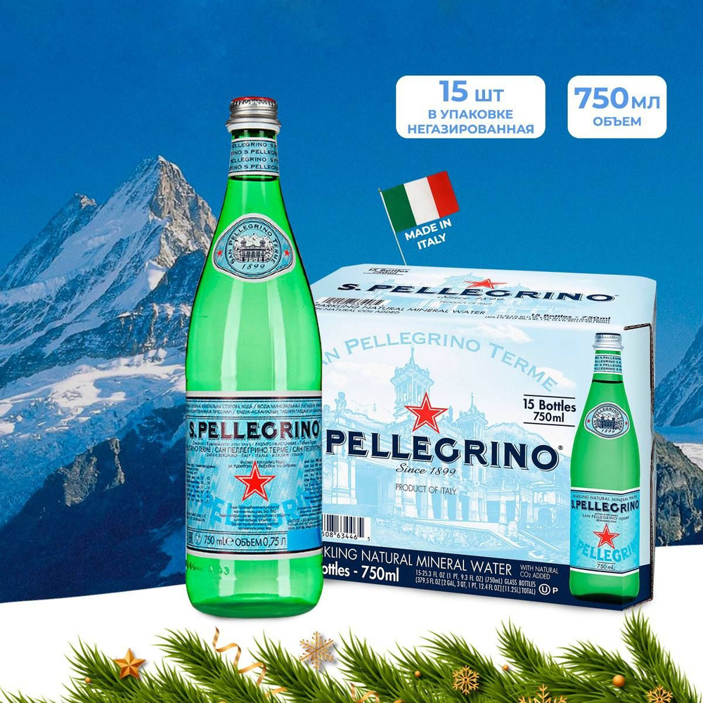 S.Pellegrino Вода Минеральная Газированная 750мл. 15шт - купить с ...