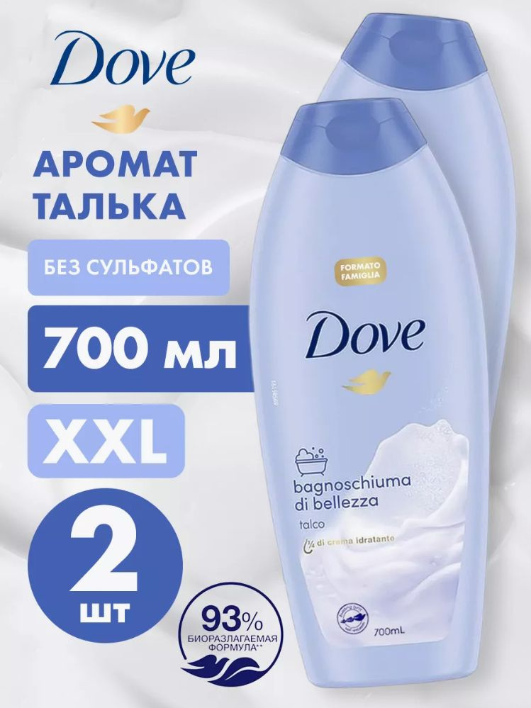 Крем гель для душа DOVE увлажняющий, аромат талька, очищение и питание ...