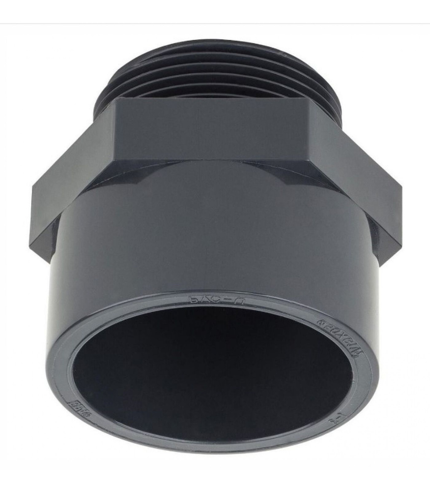 Двойной адаптор ПВХ (PVC-U) клеевой с наружной резьбой d40-D32 х 1 ...