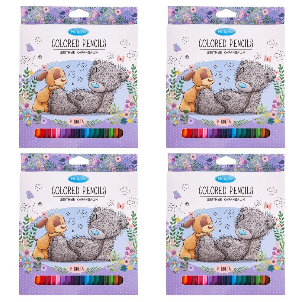 Hatber Карандаши цветные MeToYou, 24 цветов, 4 уп - купить с доставкой по выгодным ценам в ...
