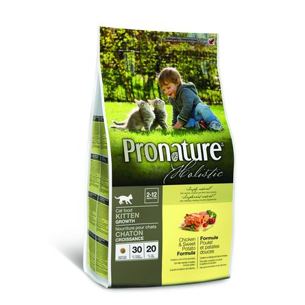 PRONATURE HOLISTIC Сухой корм для котят с Курицей и сладким картофелем ...