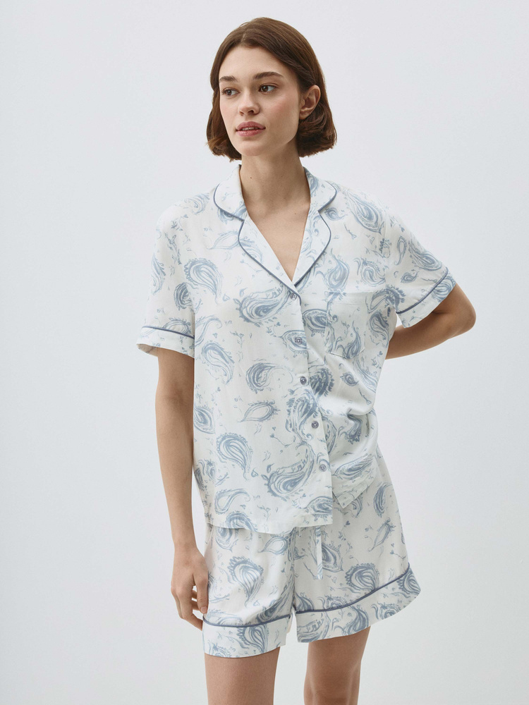 Рубашка Женский SELA разноцветный, размер 44 Пуговицы Китай рубашка пижамная купить c доставкой ...