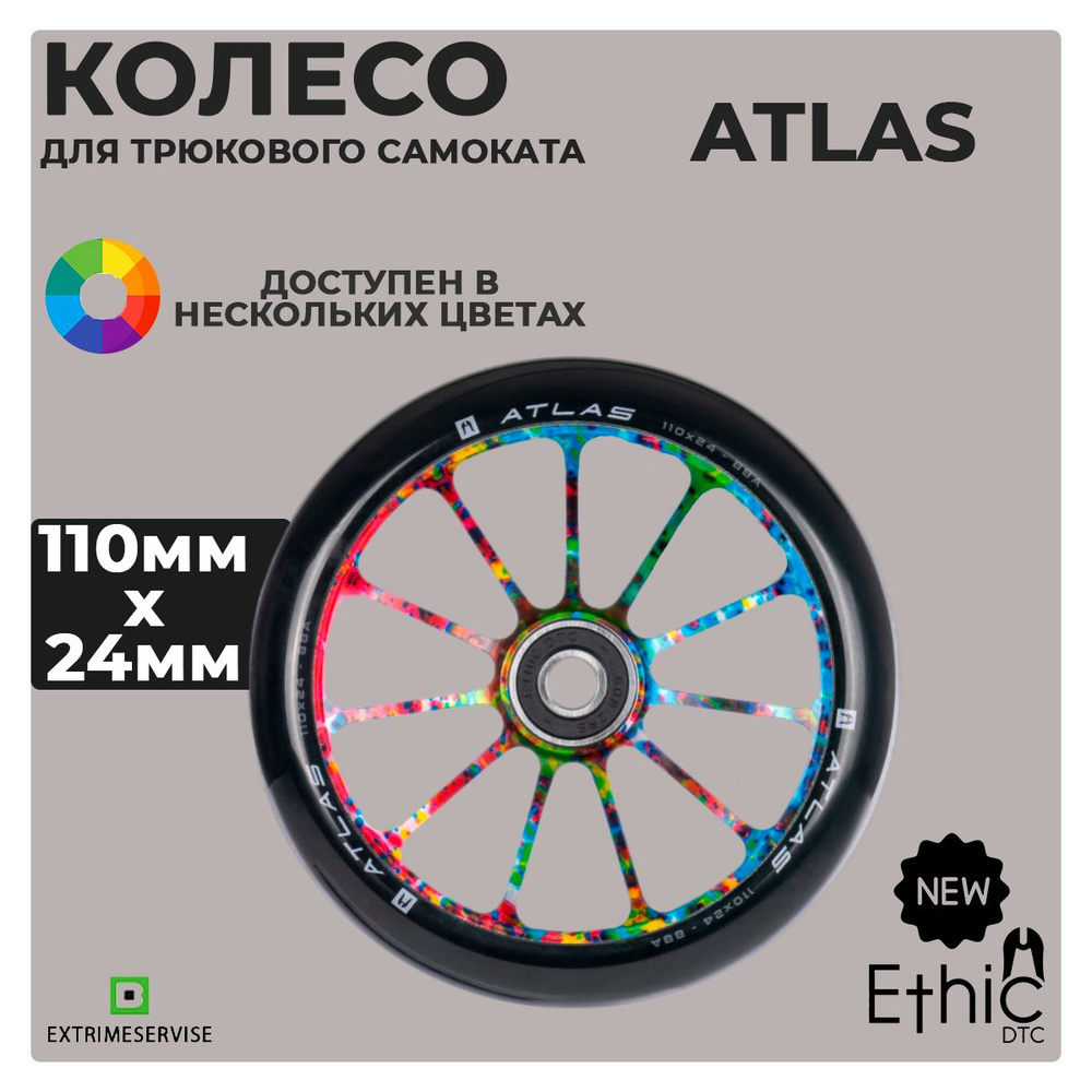 Колесо Ethic Atlas wheel 8 STD 110 mm nebula купить на OZON по низкой ...