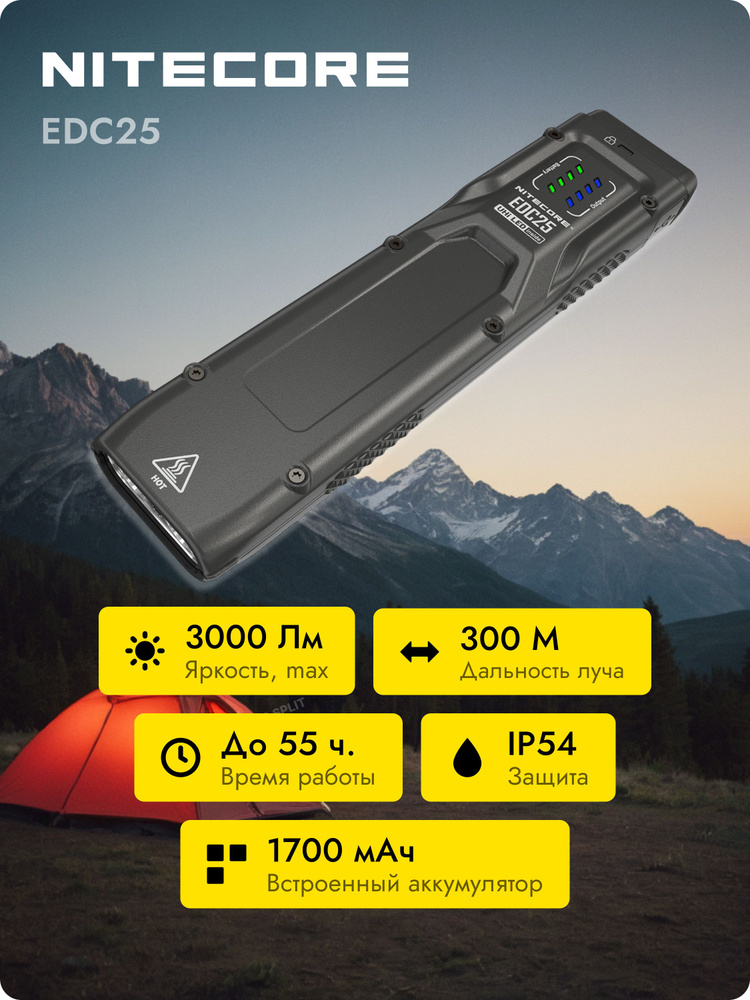 0564 Повседневный фонарь EDC NITECORE EDC25 / для ежедневного ношения ...