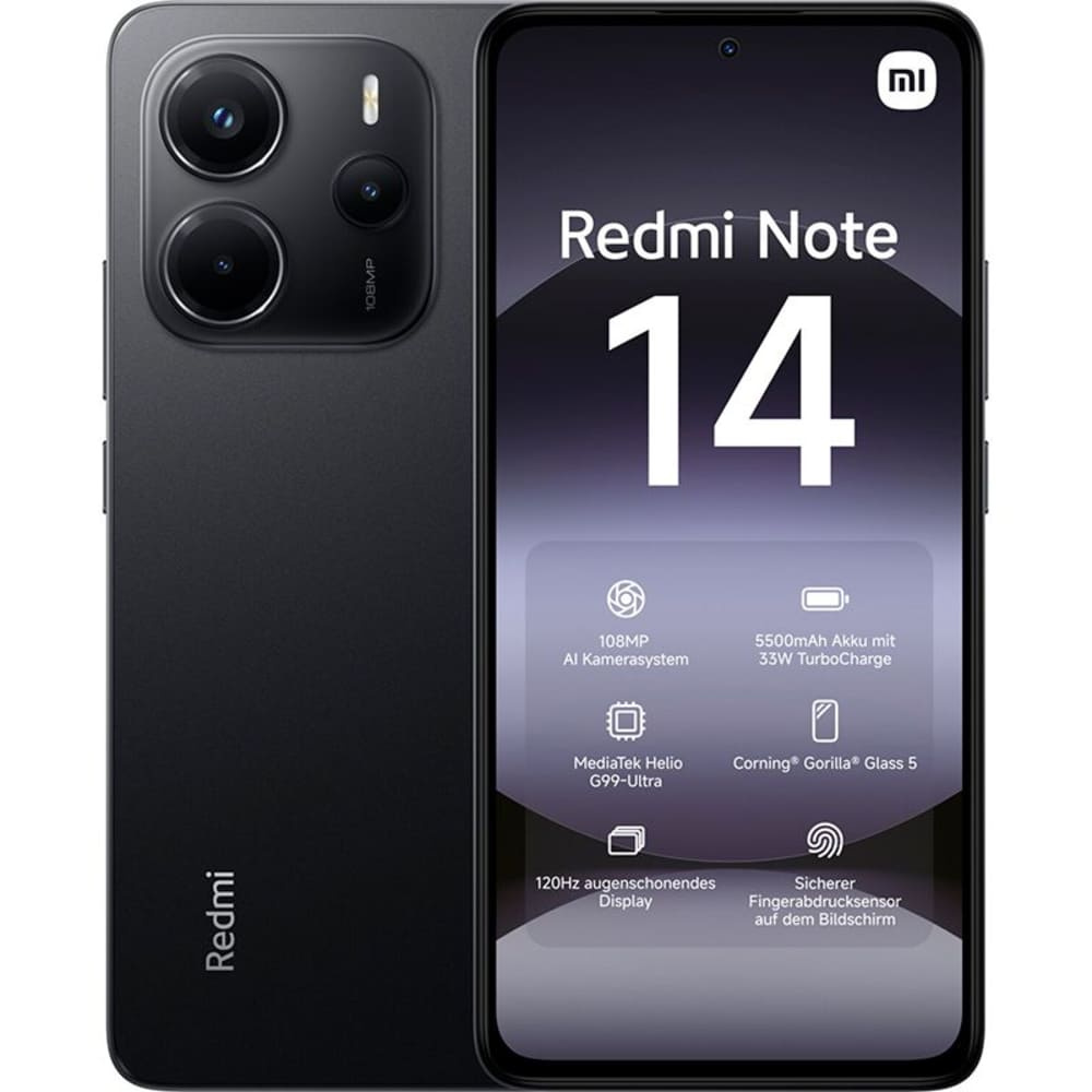 Смартфон Xiaomi Redmi Note 14 128 ГБ 6 ГБ Черный OLED/AMOLED 2 SIM ...