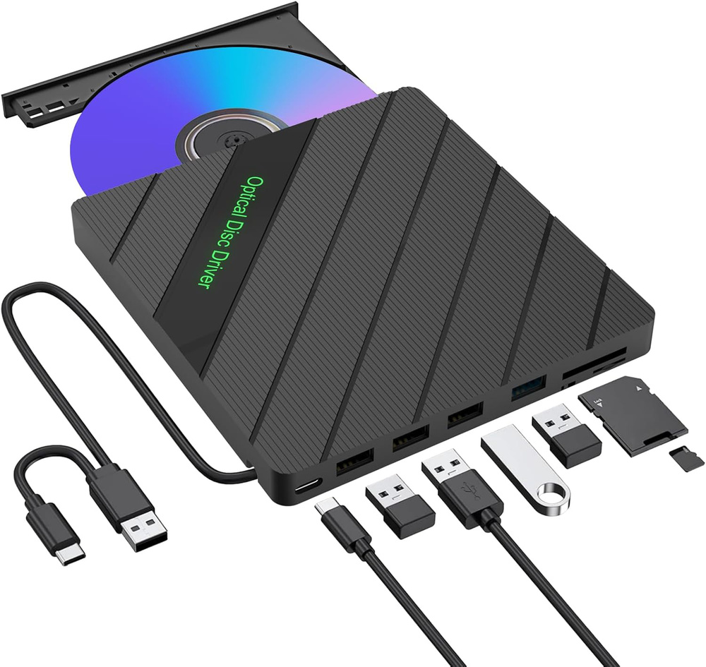 Внешний CD-привод Box USB3.0 Type C DVD RW Внешний корпус жесткого диска для Win XP для Linux ...