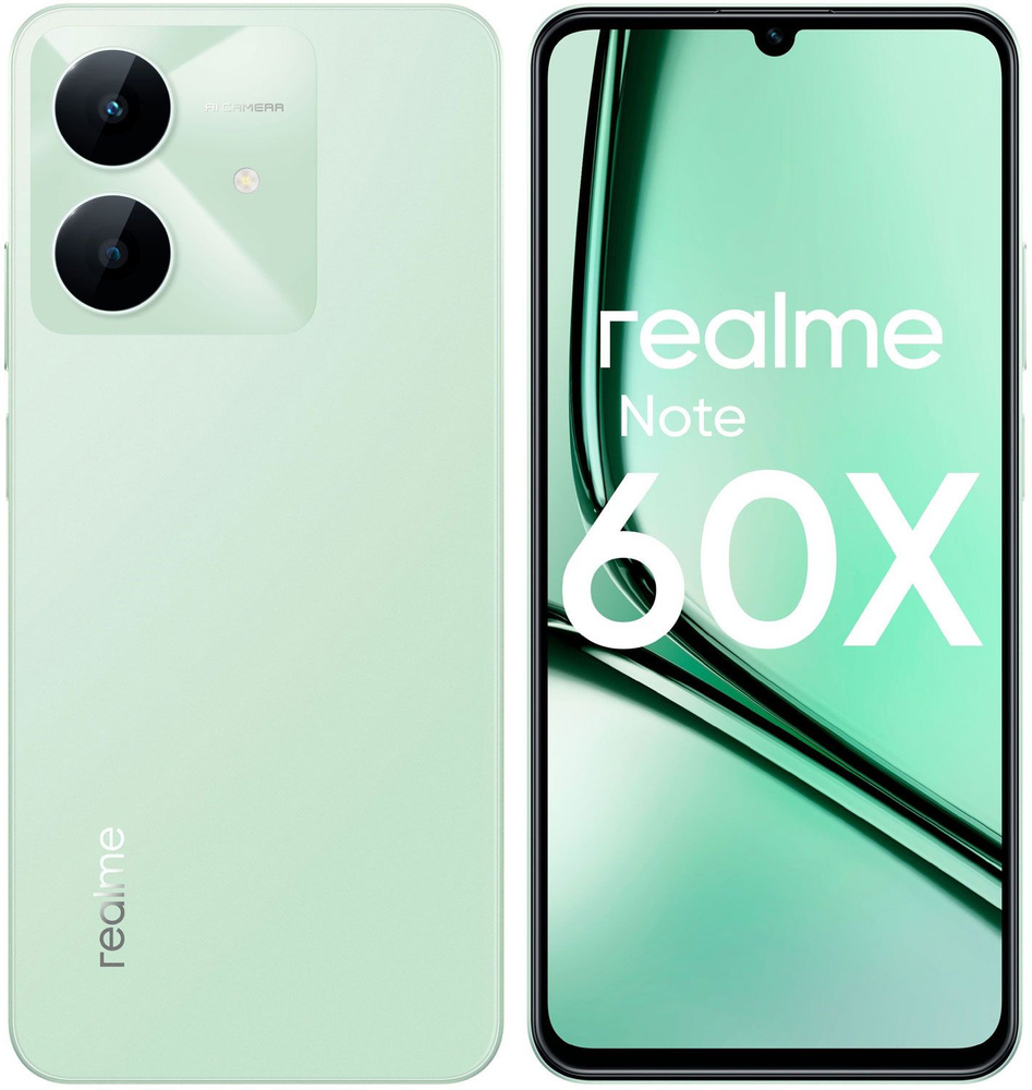 Смартфон realme Note 60x RMX3938 64Gb 3Gb зеленый 64 ГБ 3 ГБ Зеленый ...