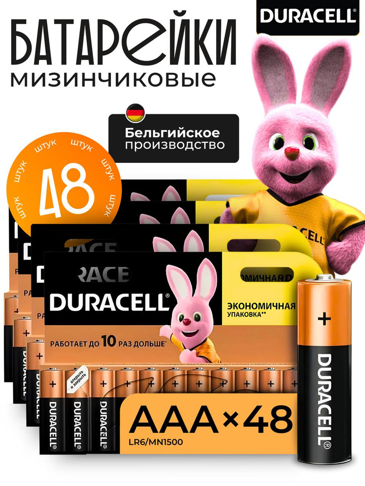Duracell Батарейка AAA, L (щелочной) тип, 48 шт купить на OZON по ...