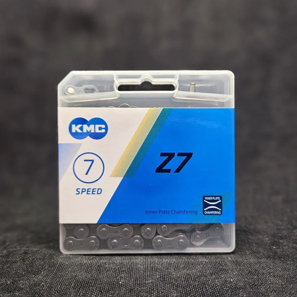 Цепь велосипедная KMC Z7 Gray/Brown, 7 скоростей, 116 звеньев, с замком ...