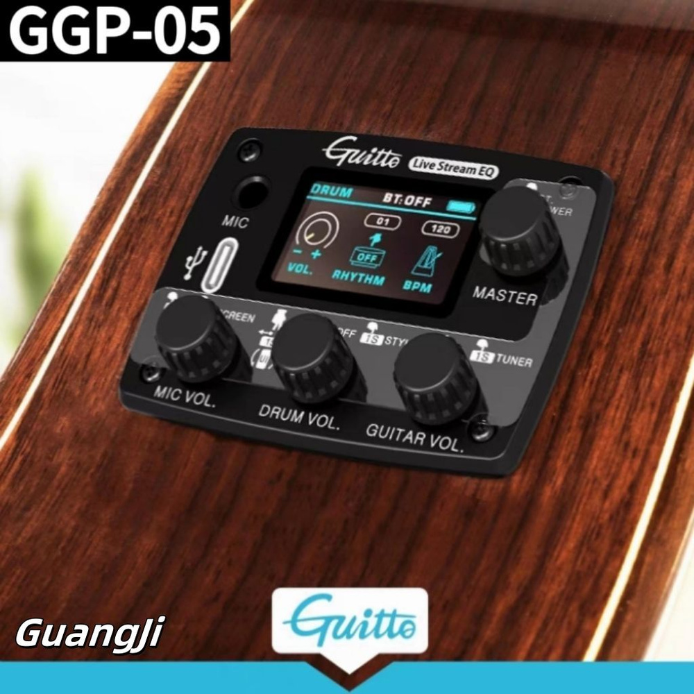 Трансакустический звукосниматель для акустической гитары Guitto GGP-05 ...
