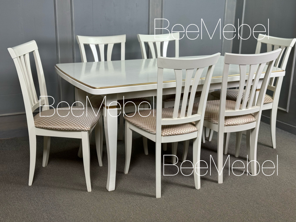 Обеденная группа, стол и 6 стульев. Кухонный стол и стулья, комплект ...