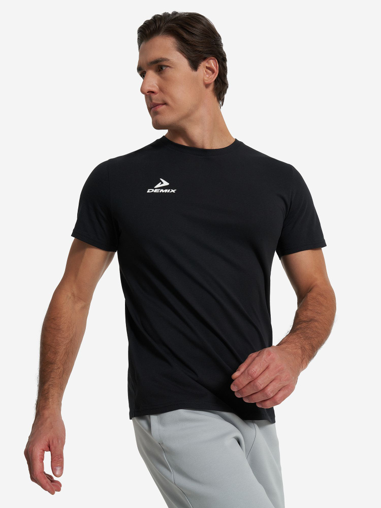Футболка Мужской Demix черный, размер 56, 58 Хлопок Спортивный ...