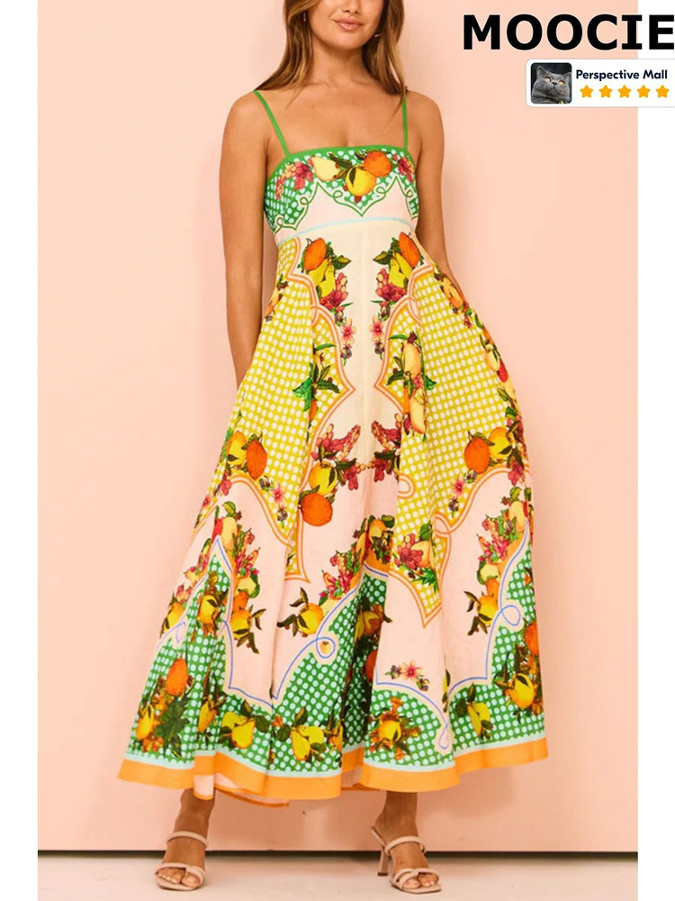 Платье Женский MOOCIE желтый Вечерний/праздничный Короткий Полиэстер, Спандекс, размер 44 Макси ...