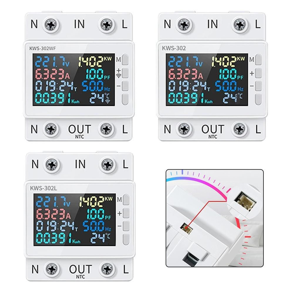 OZ-EXUS измеритель мощности 8-1 2P AC energy meter APP control 170-270V/63A для tuya wifi купить ...