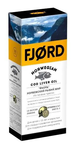 Fjord Омега-3 норвежский рыбий жир из печени трески со вкусом лимона ...