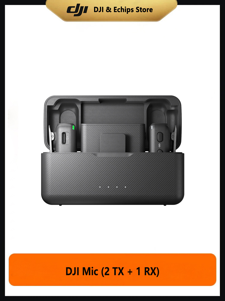 DJI Микрофон универсальный DJI Микрофон для мобильного устройства Mic(2 TX + 1 RX+Charging Case ...