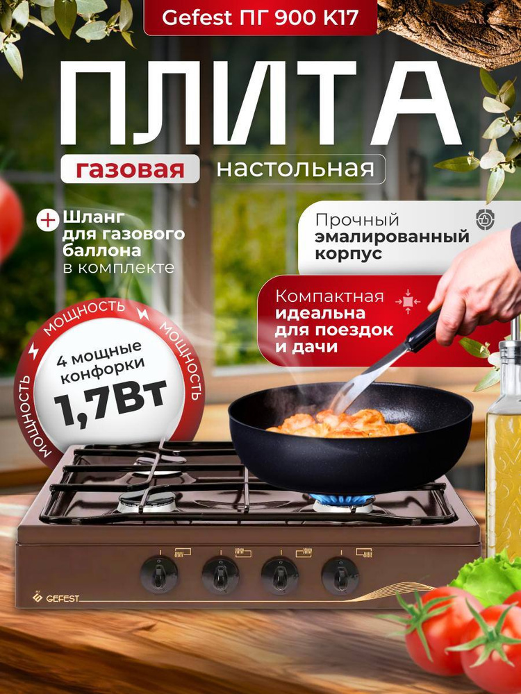 Газовая настольная плита GEFEST ПГ 900 К17 купить на OZON по низкой цене (2133245705)