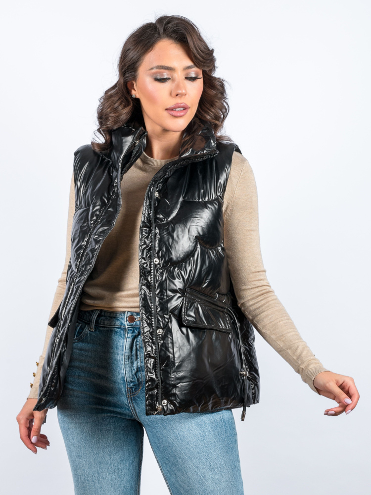 Жилет утепленный Женский KSV&HUV черный, размер 52, 54 Полиэстер Холлофайбер Молния, рост 165 ...