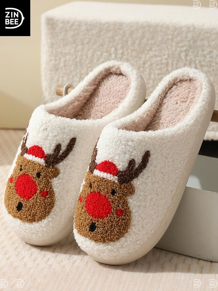 Тапочки Женский, Мужской ZinBee, размер 37, 38 коричневый, красный Маломерит Китай Зима купить c ...