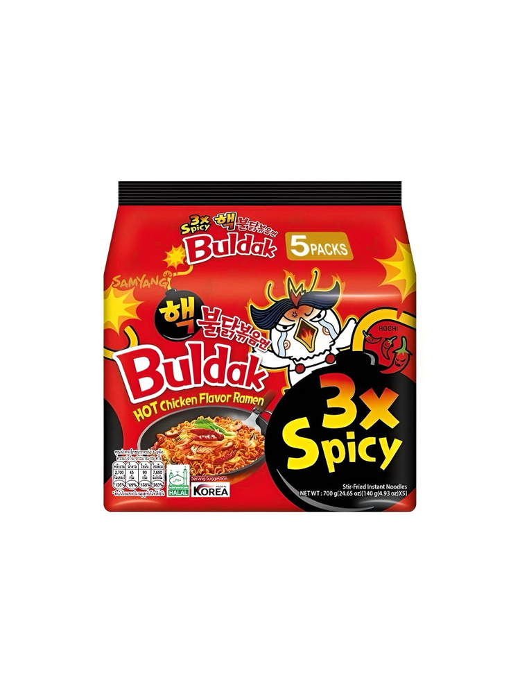 Buldak SAMYANG X3 Spicy со вкусом острой курицы, корейская лапша ...