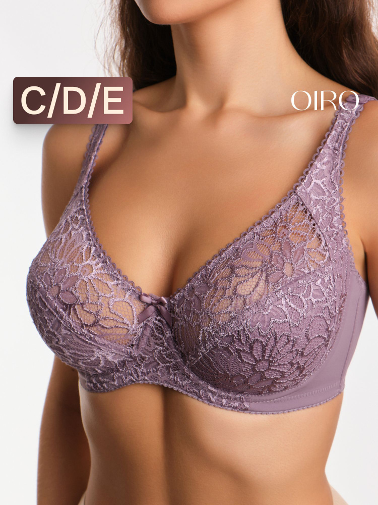 Бюстгальтер Женский OIRO мягкая чашка на каркасе, размер 105E фиолетовый Полиамид, Эластан ...