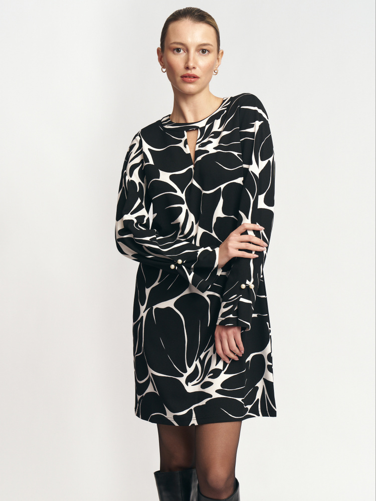 Платье Женский Zolla черный Повседневный Длинный Полиэстер, Эластан, размер 44 купить c ...