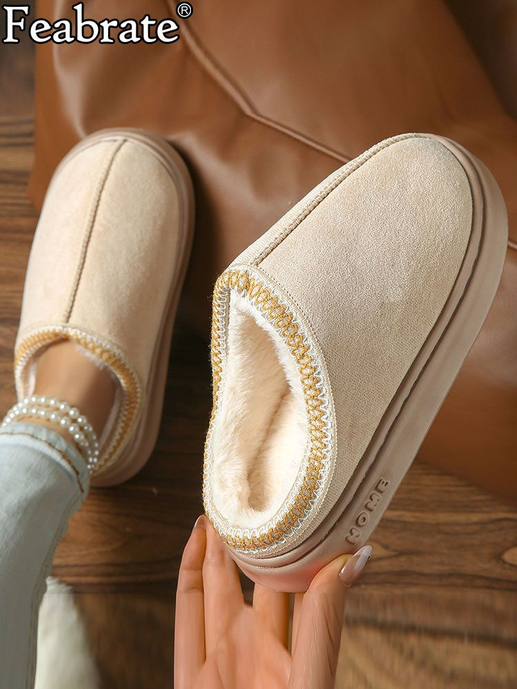 Тапочки Женский Feabrate, размер 38, 39 светлый хаки Вышивка Стелька с эффектом памяти, Мягкая ...