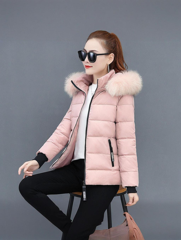 Куртка Женский ZinBee Карманы розовый круглый Политекс, размер 46 Длинный Зима облегающий Китай ...