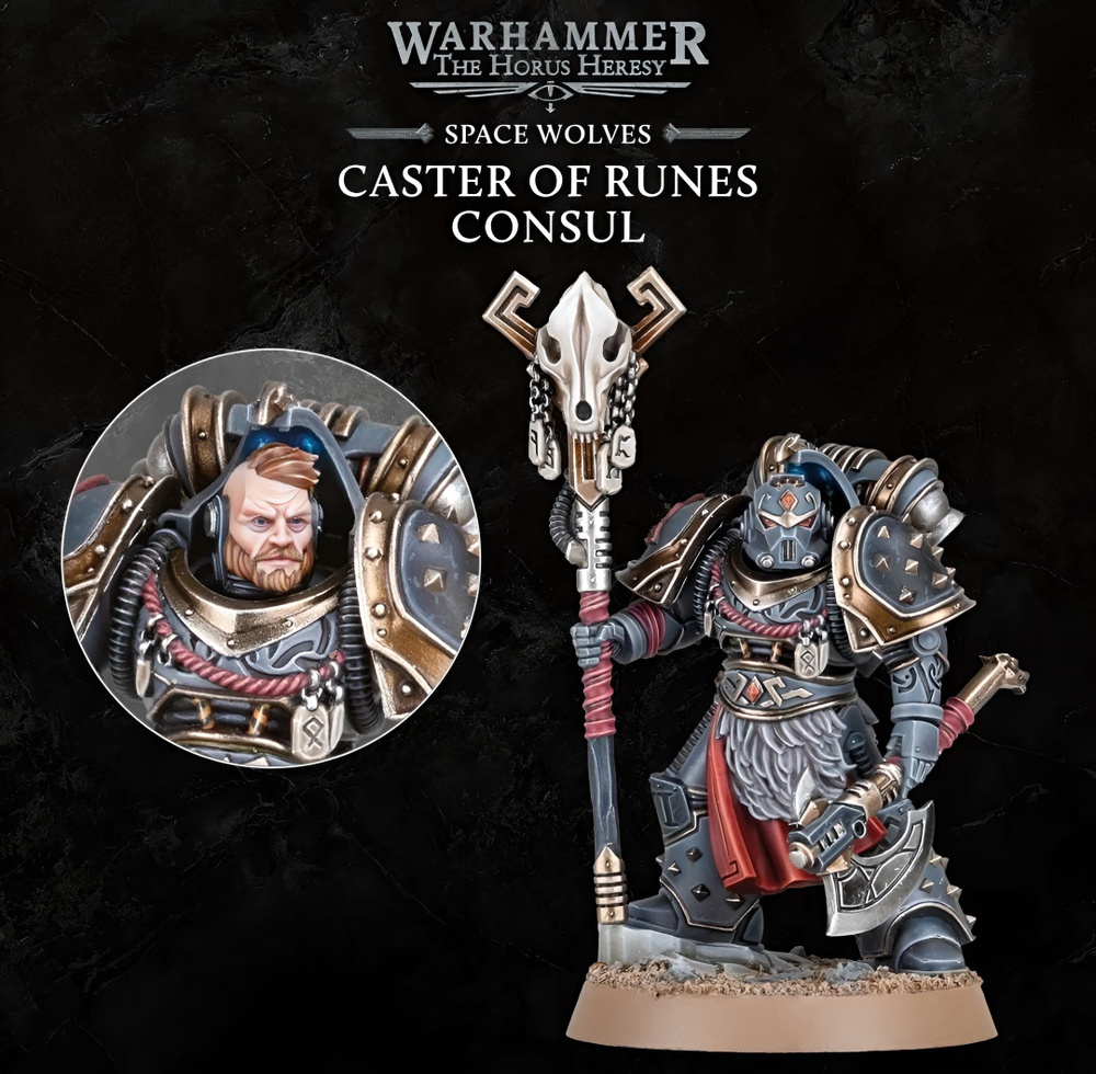 Warhammer 30k Миниатюры / Space Wolves / Caster of Runes Consul (смола ...
