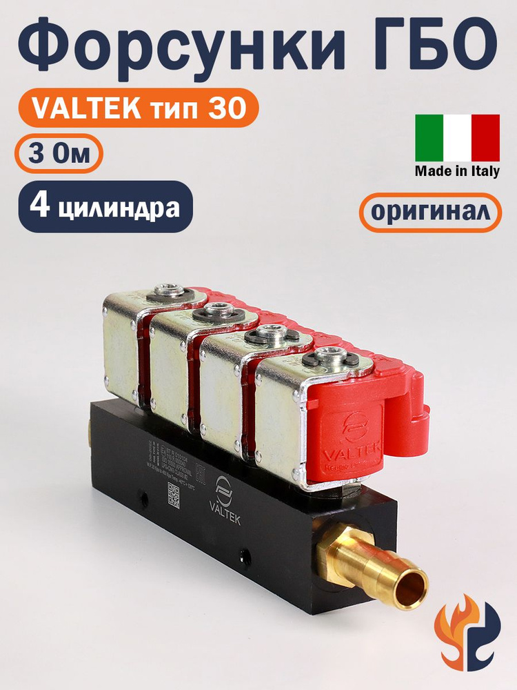 Форсунки ГБО VALTEK Тип 30 (3 Ом) 4 цилиндра (ОРИГИНАЛ) купить на OZON ...
