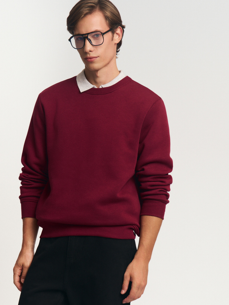 Свитшот Мужской Zolla бордовый Хлопок, Полиэстер, размер 50 Длинный Китай купить c доставкой на ...