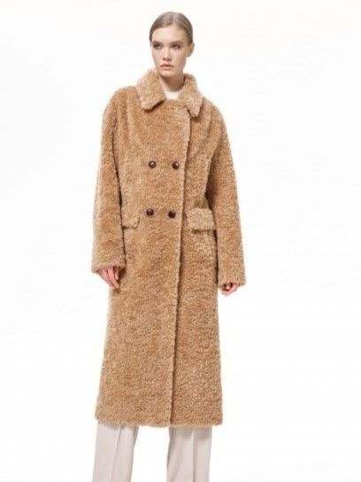 Шуба искусственная Женский Vira Plotnikova коричневый, светло-коричневый английский воротник ...