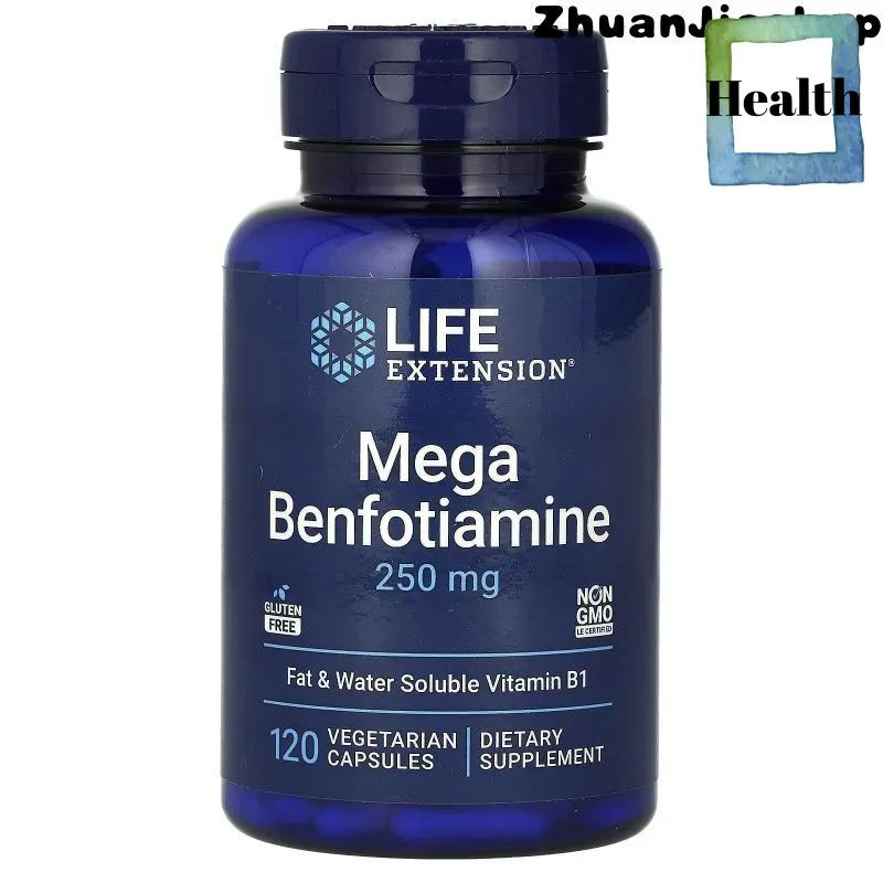 Мега-бенфотиамин, Life Extension Mega Benfotiamine, 250 мг, 120 капсул ...
