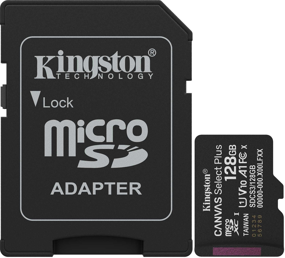 Карта памяти 128 ГБ Kingston Canvas Select Plus V10 A1 +адаптер купить ...