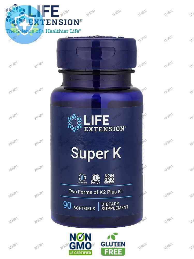 Life Extension Super K, витамин K1, K2 витамин C, без ГМО, 90 мягких ...