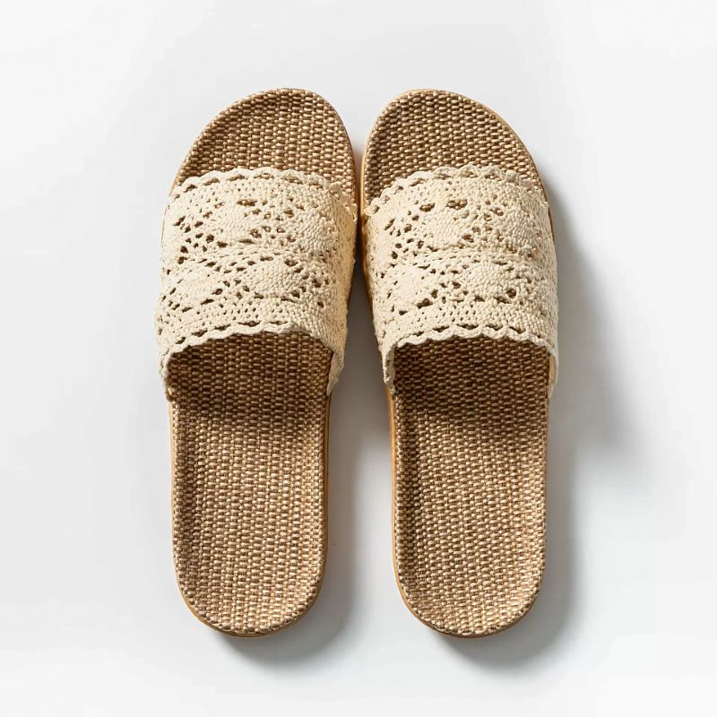 Шлепанцы Женский, размер 40 EVA, Лён Открытый нос 3 Без застёжки Китай Кружево Демисезон купить ...