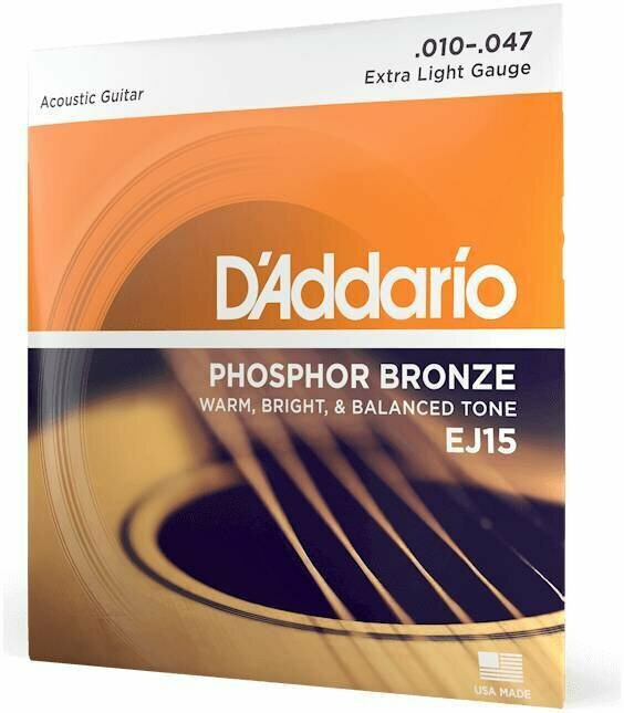 Струны для акустической гитары D'Addario EJ15, фосфорная бронза, Extra ...