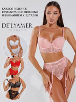 Комплект белья Женский Delyamer зеленый Крючки бразильяна Полиамид, Спандекс Кружево, размер 75C ...