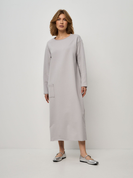 Платье Женский Ailuj серый, светло-серый прямое Офисный/школьный ...