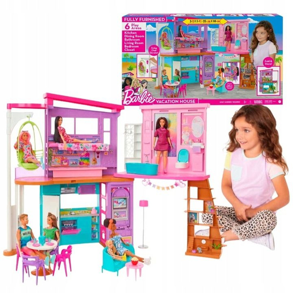 Кукольный домик Barbie Holiday House - Кукольный домик с аксессуарами ...