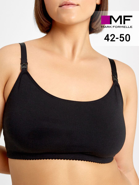Бюстгальтер Женский Mark Formelle с мягкой чашкой, топ-бюстье, размер 44 черный Трикотаж ...