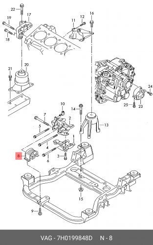 Опора двигателя пер.лев. VW TRANSPORTER T-5 2.5 TDI 03 купить на OZON ...