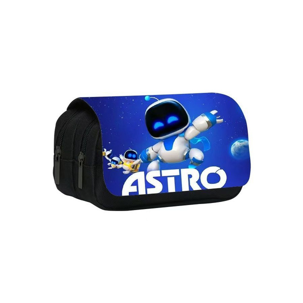 астро бот пенал для подростка школьный 2 отделения с Astro Bot 20x10x7,5см (10 штук наклейки в ...