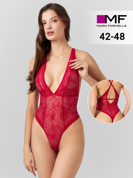 Боди Женский Mark Formelle розовый Без рукавов, размер 42 В сеточку Без застежки Кружево ...