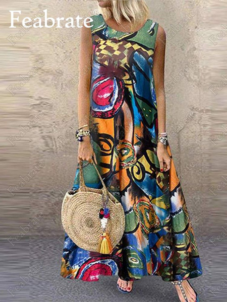 Платье Женский Feabrate зеленый Повседневный Без рукавов Полиэстер, размер 46 Без застежки ...