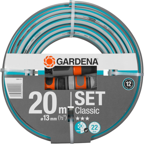 Шланг GARDENA Classic, 13 мм, 20 м, 22 бар, устойчив к УФ-излучению и ...